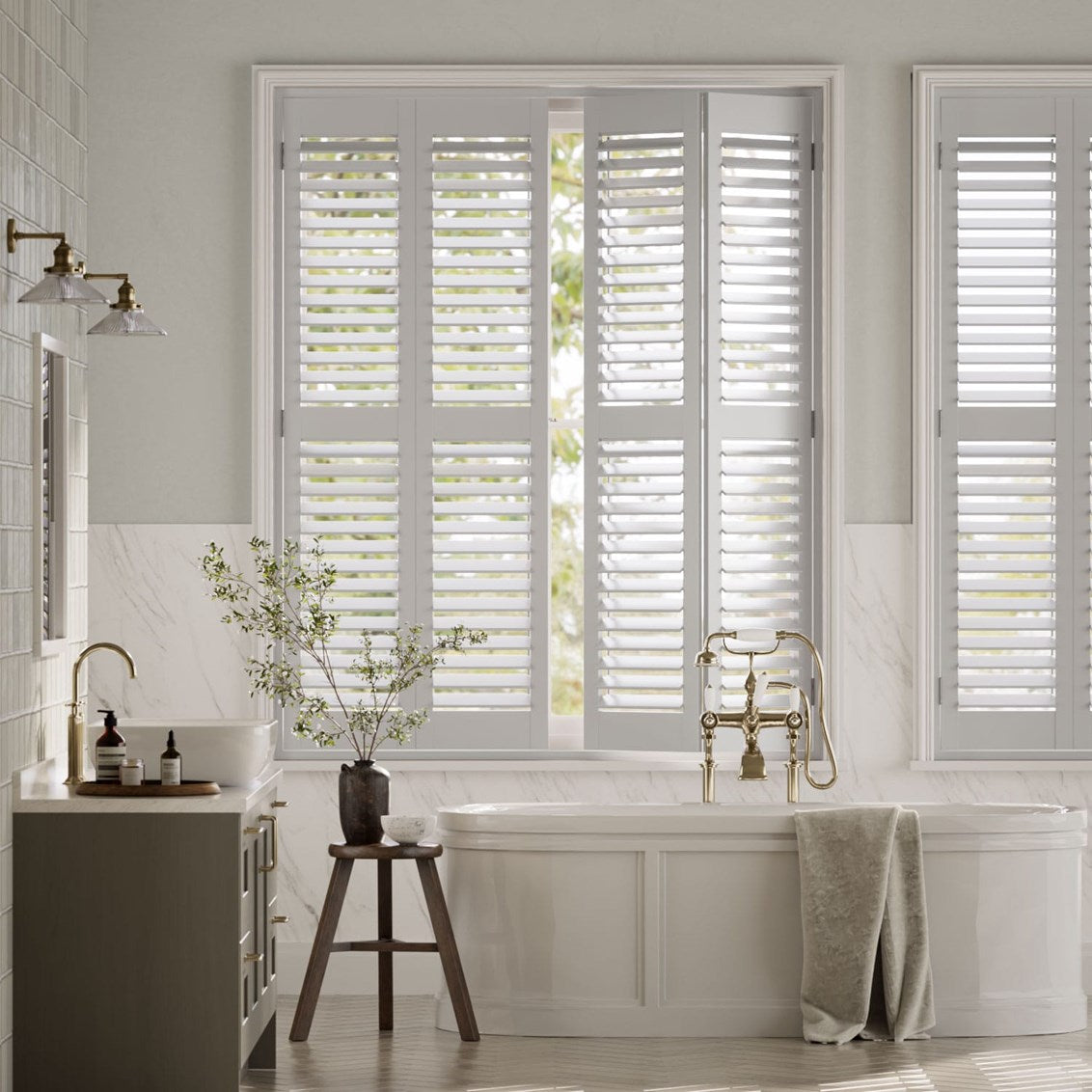 Grey & Silver Shutter Blinds | Made to Measure | Blinds 2go Ireland