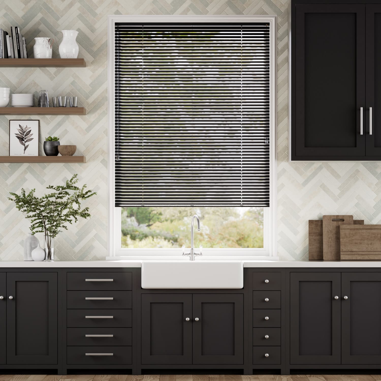 Studio Jet Black Venetian Blind - 25mm Slat | Blinds 2go Ireland
