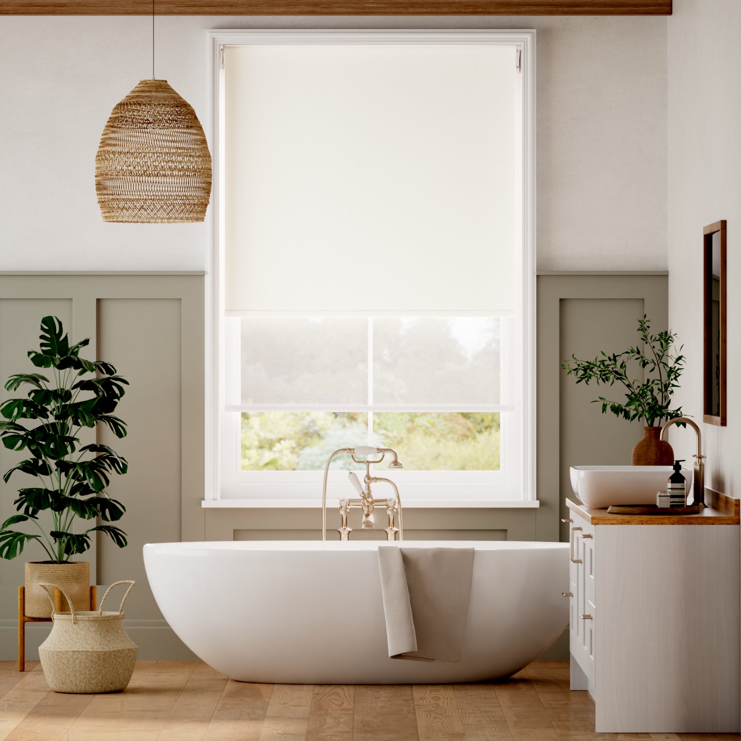 Atom Eggshell Double Roller Blind | Blinds 2go