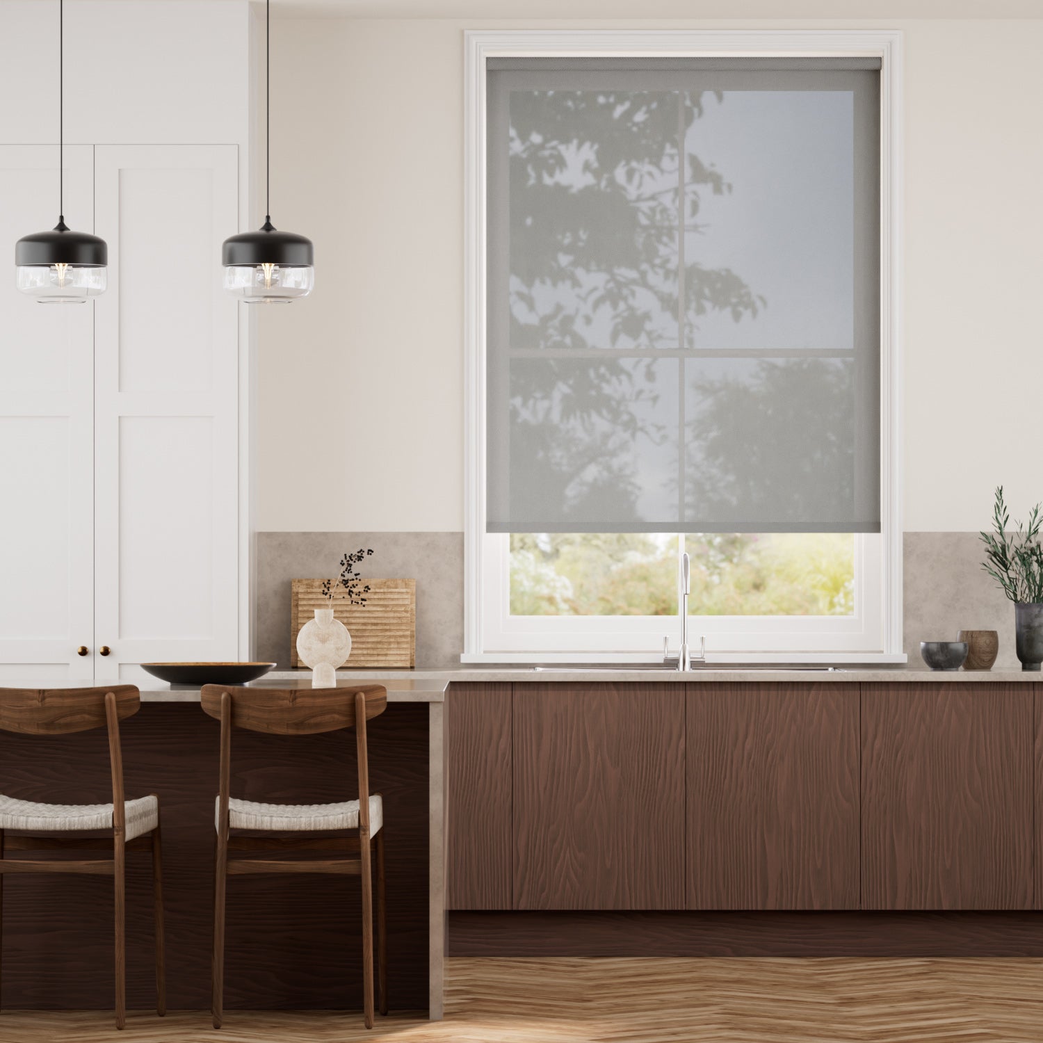 Oracle Grey Mist Magic Screen Roller Blind | Blinds 2go