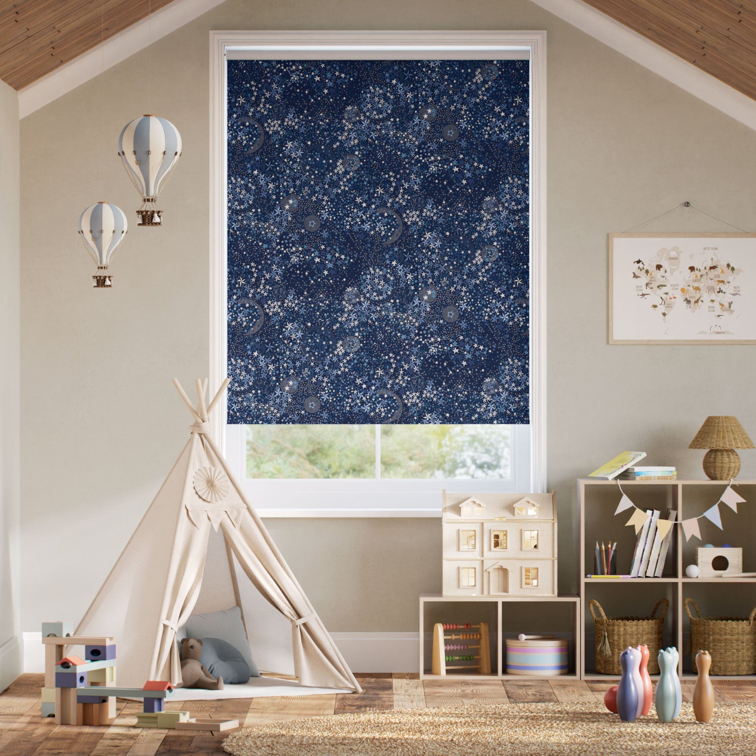 Twist2Go Adelajda Nighttime Blue Roller Blind | Blinds 2go Ireland