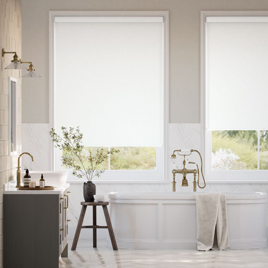 Soft Raise Austin Blackout All White Roller Blind | Blinds 2go Ireland
